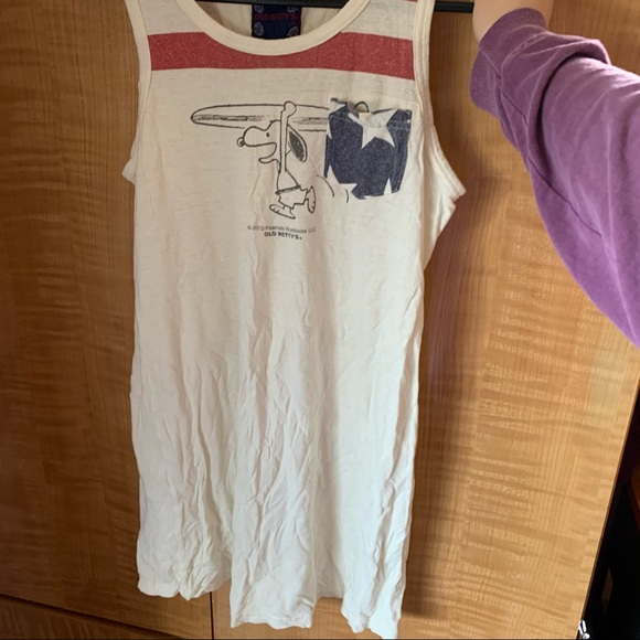 Peanuts | Tops | Snoopy Red White Blue Long Beachy Tank Top | Poshmark